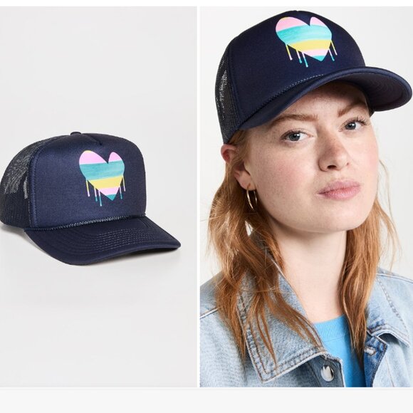 Kerri Rosenthal | Accessories | New Kerri Rosenthal Beach Stripes Trucker Hat Rainbow Snapback ...